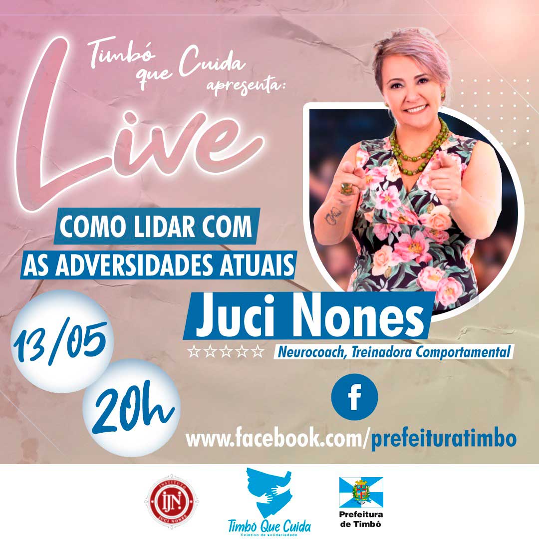 Juci Nones fará live em parceria com o programa Timbó Que Cuida ...